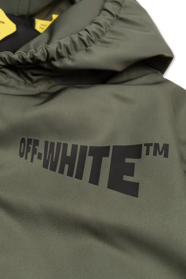 Off-White Logo-print Hooded Bomber Jacket