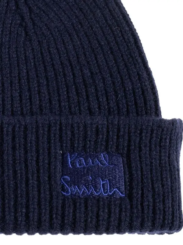 Paul Smith Ribbed Knit Beanie Hat