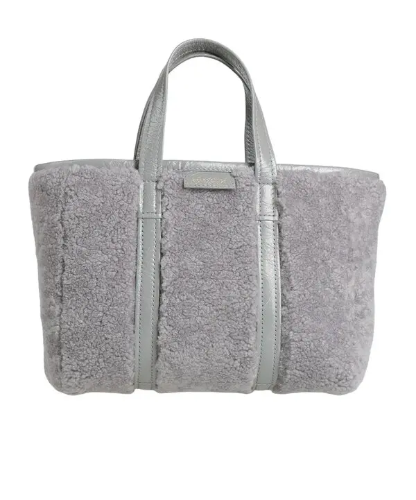 Balenciaga Shearling Tote Handbag