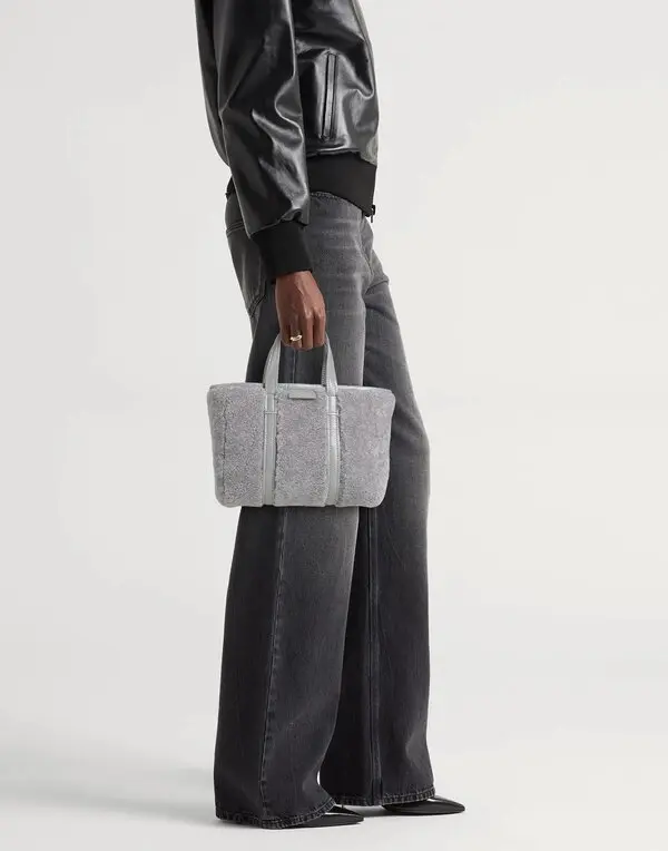 Balenciaga Shearling Tote Handbag