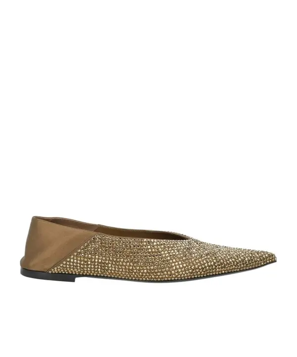 Saint Laurent Pointed Toe Ballet Shoes - Brown