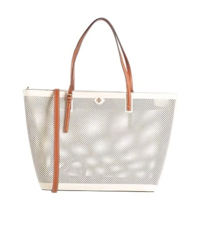 Tory Burch Natural Cowhide Tote Bag - White