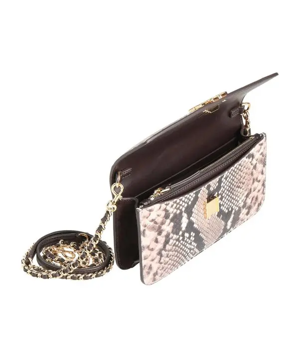 Tory Burch Snakeskin Clutch - Nude