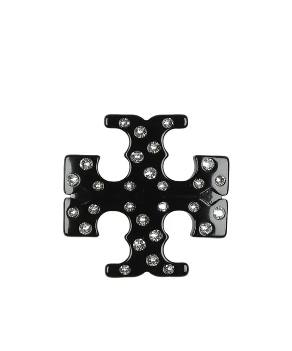 Tory Burch Minimal Rhinestone Hair Clips - Black