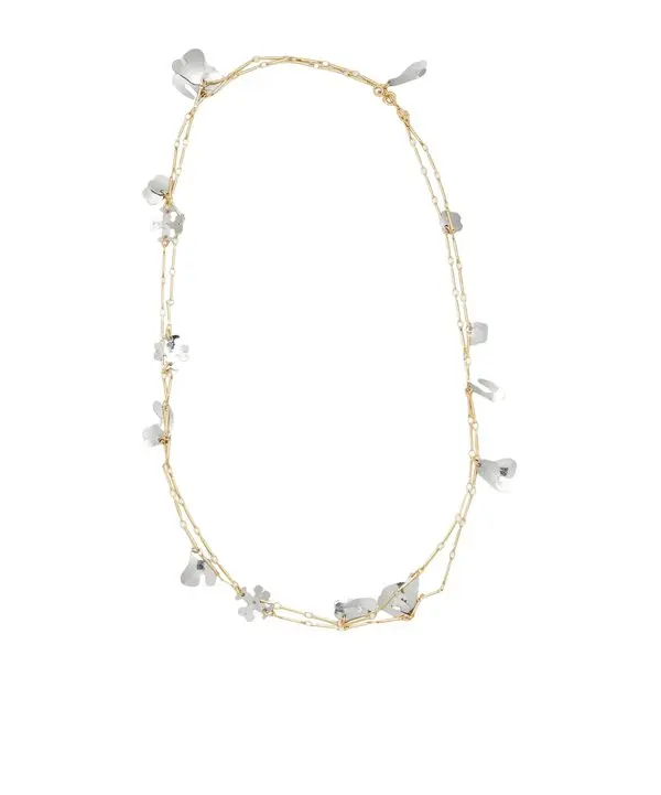 Tory Burch Gold Metal Necklace - White