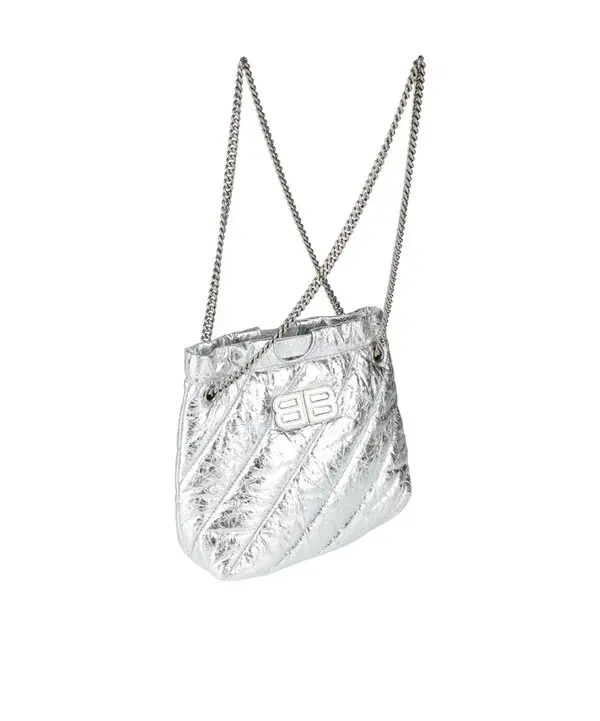 Balenciaga Metallic Quilted Logo Handbag