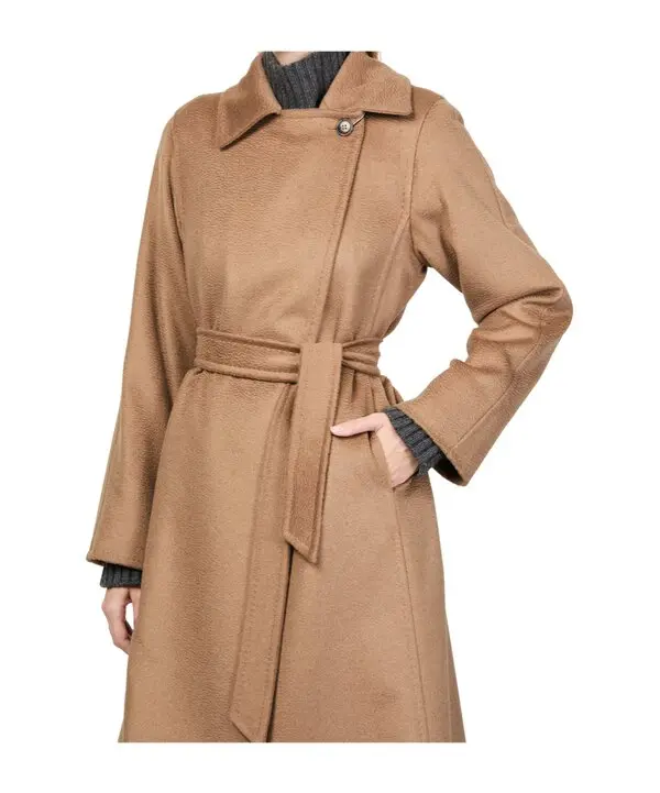 Max Mara Long Belted Coat - Nude
