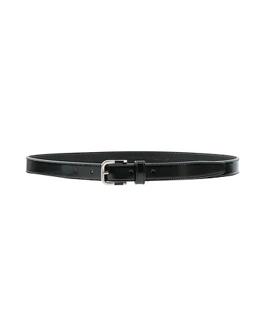 Saint Laurent Shiny Thin Leather Belt - Black