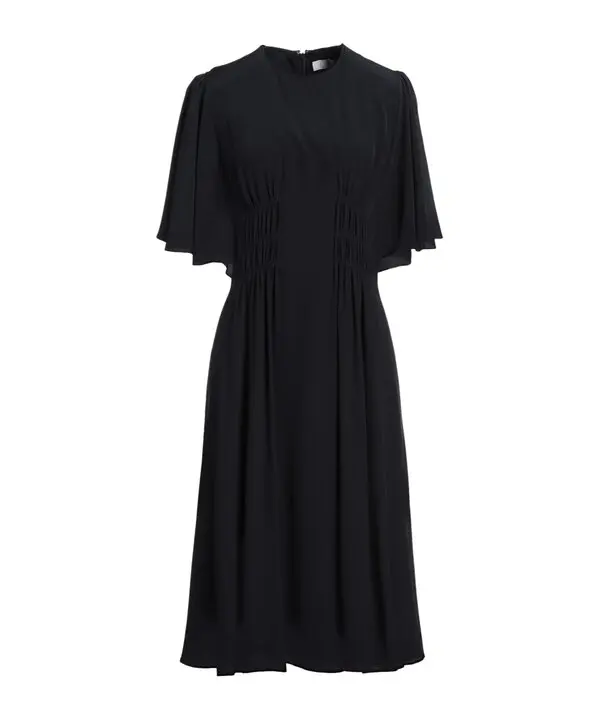 Chloé Round Neck Flared Dress - Black