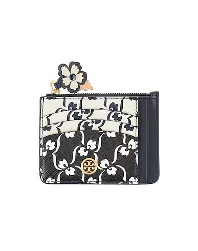 Tory Burch Floral Print Card Holder - Black