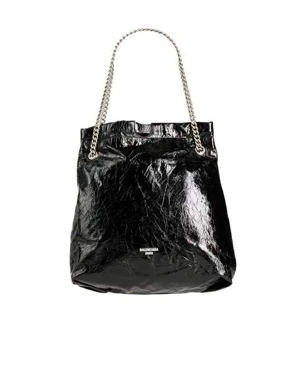 Balenciaga Large Patent Leather Tote Bag - Black