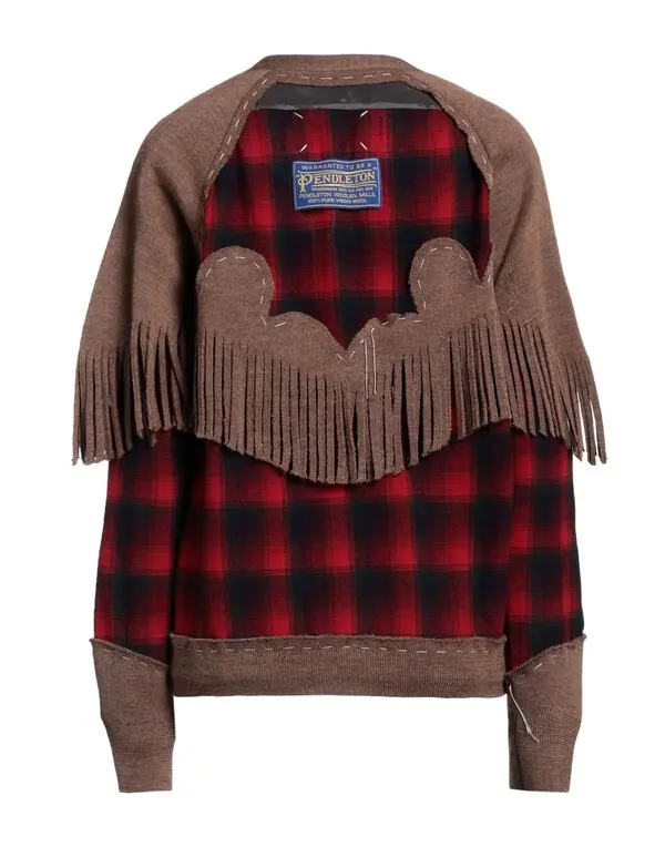 MAISON MARGIELA Plaid Knitted Long-sleeve Shirt