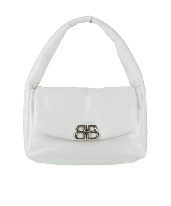 Balenciaga Minimalist Leather Shoulder Bag - White