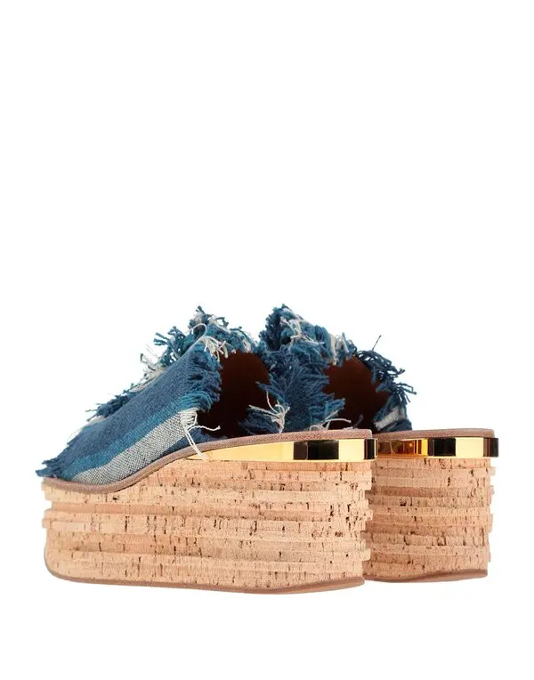 Chloé Minimalist Denim Wedge Shoes