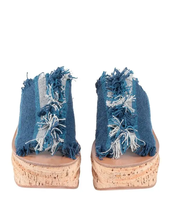 Chloé Minimalist Denim Wedge Shoes
