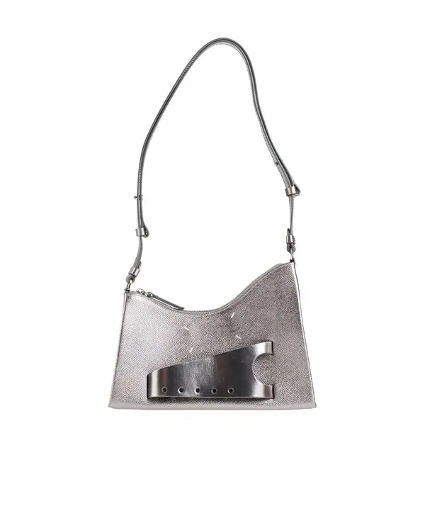 MAISON MARGIELA Medium Metal Leather Shoulder Bag - Gray