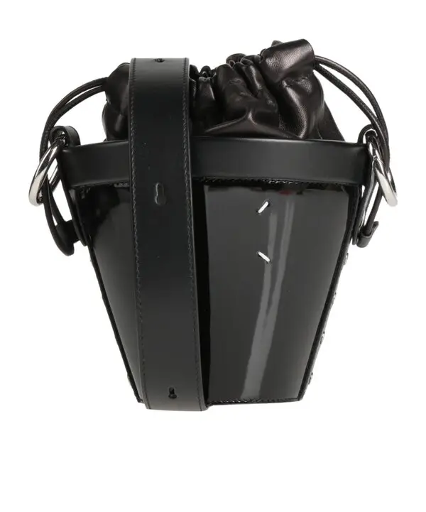 MAISON MARGIELA Small Solid Color Bucket Bag - Black