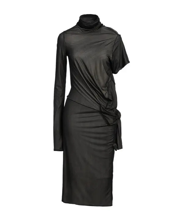 MAISON MARGIELA Solid Color Short-sleeve Turtleneck Dress