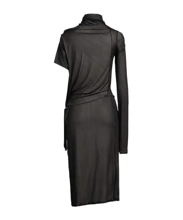 MAISON MARGIELA Solid Color Short-sleeve Turtleneck Dress
