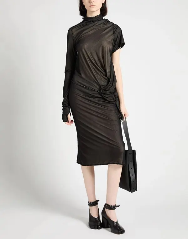 MAISON MARGIELA Solid Color Short-sleeve Turtleneck Dress