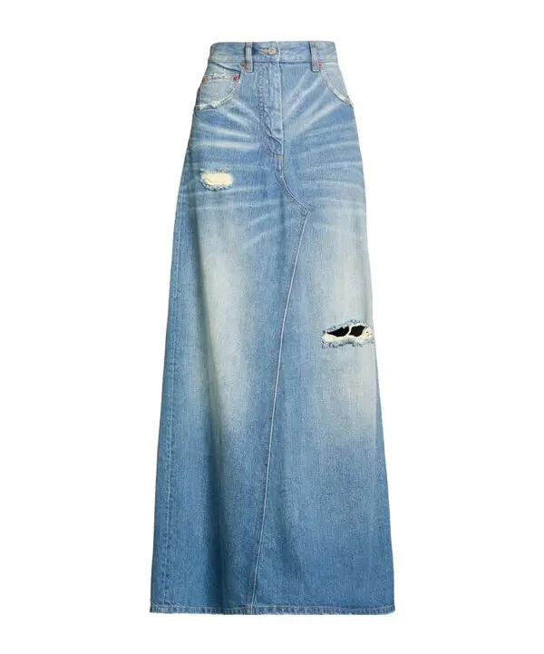 MAISON MARGIELA Washed Denim A-line Skirt