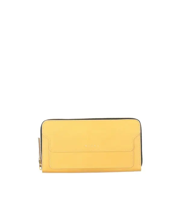 Marni Textured-leather Wallet - Yellow