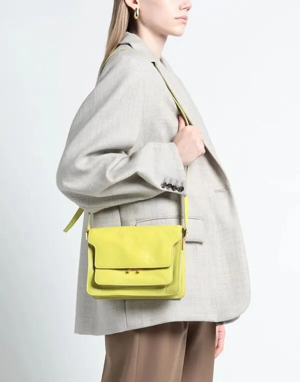 Marni Medium Solid Color Leather Flap Bag