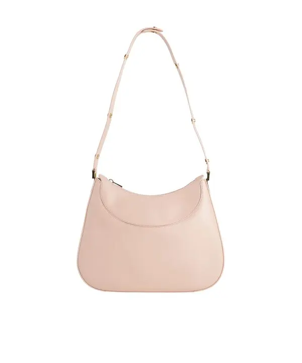 Marni Large Solid Color Leather Hobo Bag - Nude