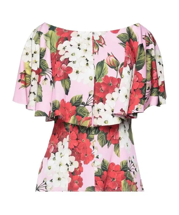 Dolce & Gabbana Floral Short-sleeve Bow Top