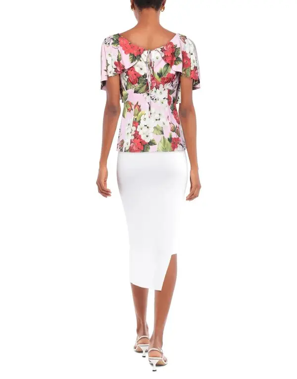 Dolce & Gabbana Floral Short-sleeve Bow Top