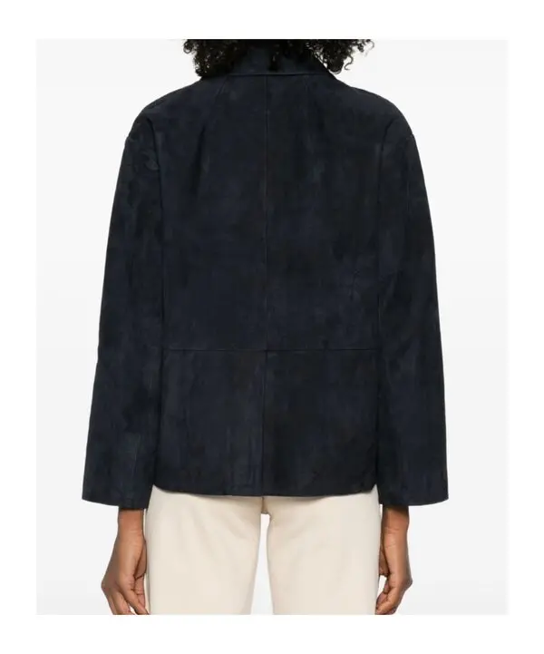 Max Mara Long-sleeved Leather Jacket