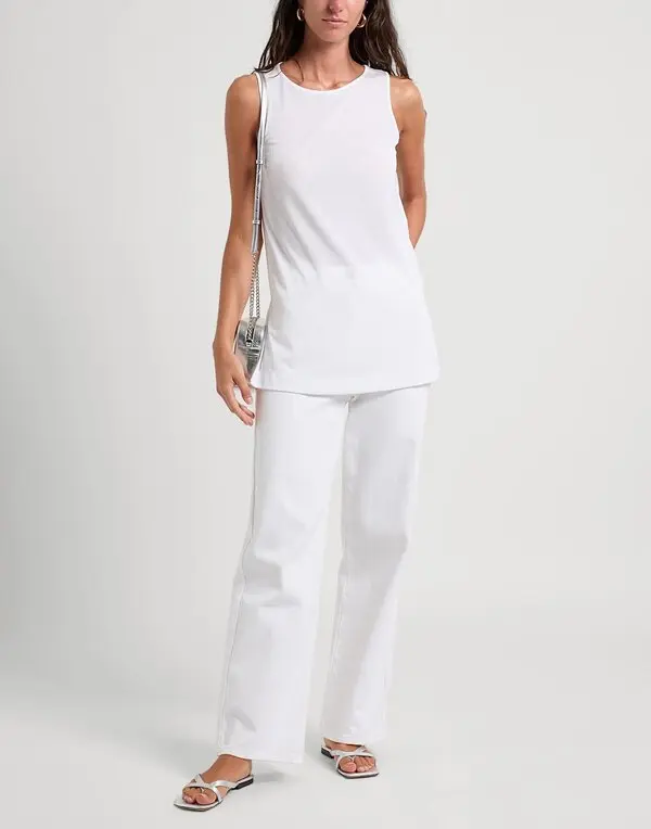 Max Mara Solid Sleeveless T-shirt - White