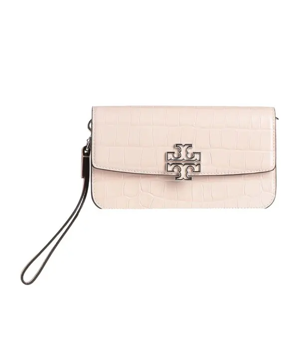 Tory Burch Crocodile-print Leather Clutch - Nude