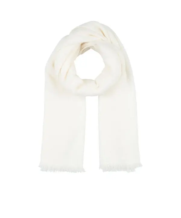 Brunello Cucinelli Plain Color Tassel Scarf - White