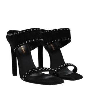 Saint Laurent Solid Color Square-toe High Heels