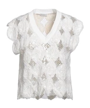 Brunello Cucinelli Short-sleeved V-neck Knitted Top