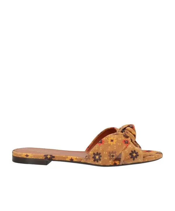 Saint Laurent Floral Print Bow Leather Sandals