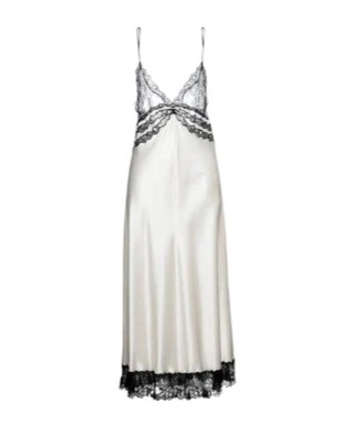 Saint Laurent Sleeveless Satin Lace Dress