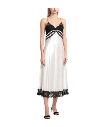 Saint Laurent Sleeveless Satin Lace Dress