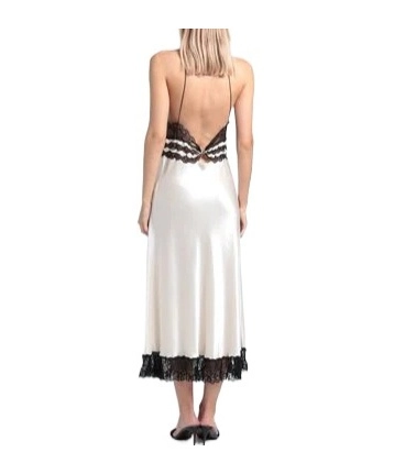 Saint Laurent Sleeveless Satin Lace Dress
