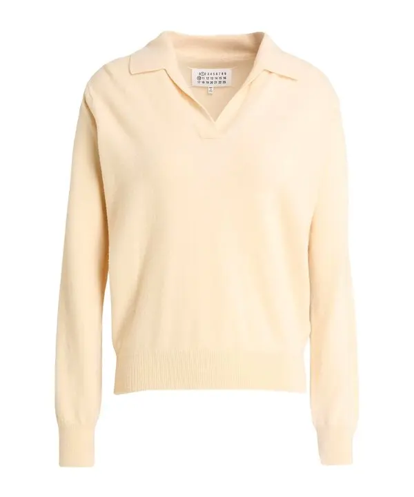 MAISON MARGIELA Solid Color Wool Knit Sweater - Nude