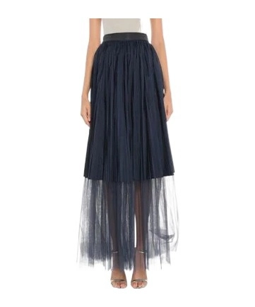 Brunello Cucinelli Solid Color Tulle Midi Skirt