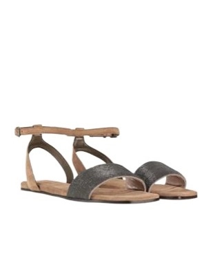 Brunello Cucinelli Square-toe Suede Sandals - Brown