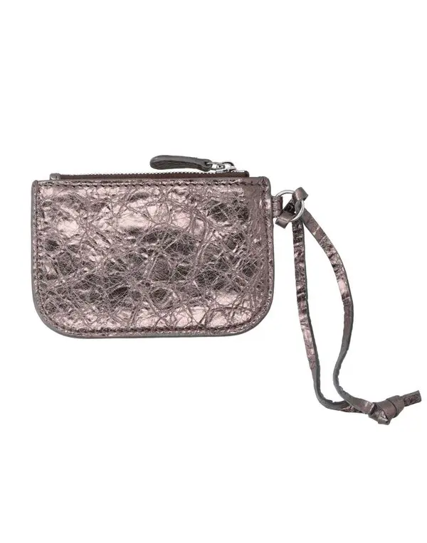 Balenciaga Solid-color Metallic Wallet