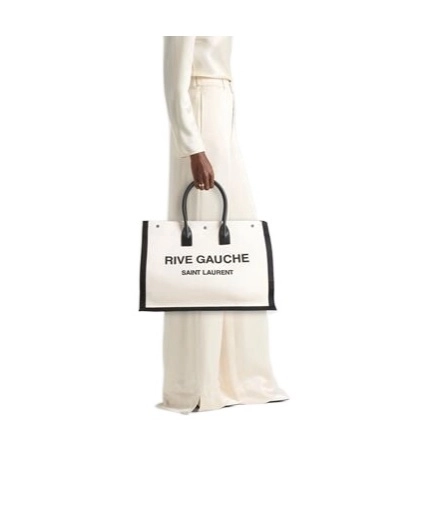 Saint Laurent Canvas Tote Bag - White