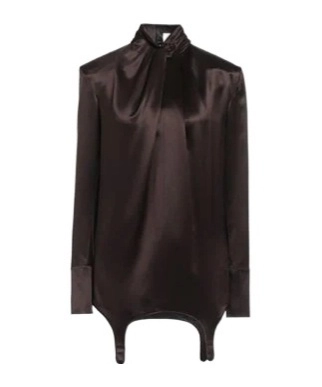 Saint Laurent Solid Color Satin Top
