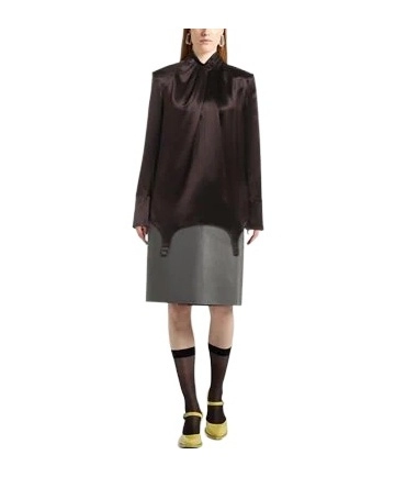 Saint Laurent Solid Color Satin Top
