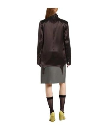 Saint Laurent Solid Color Satin Top