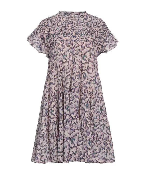 Isabel Marant Étoile Multicolored Short-sleeve Crew Neck Dress - Gray