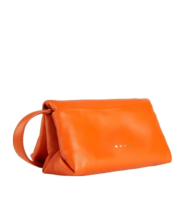 Marni Solid Color Leather Shoulder Bag